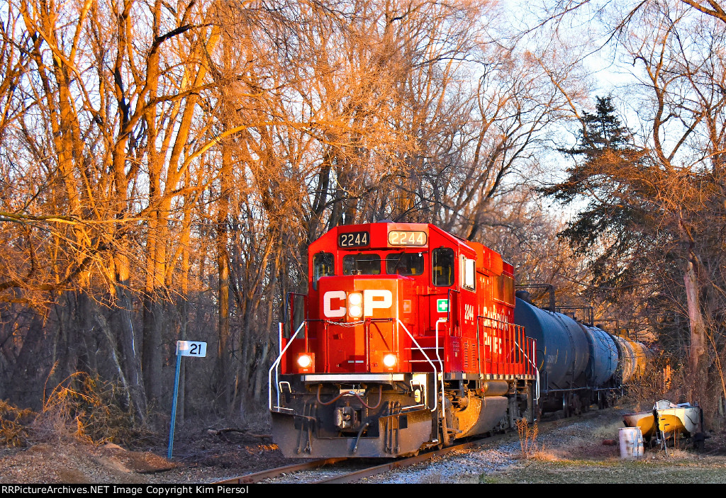 CP 2244 Train B66 Local at MP21 CP's "Rockford Subdivision"